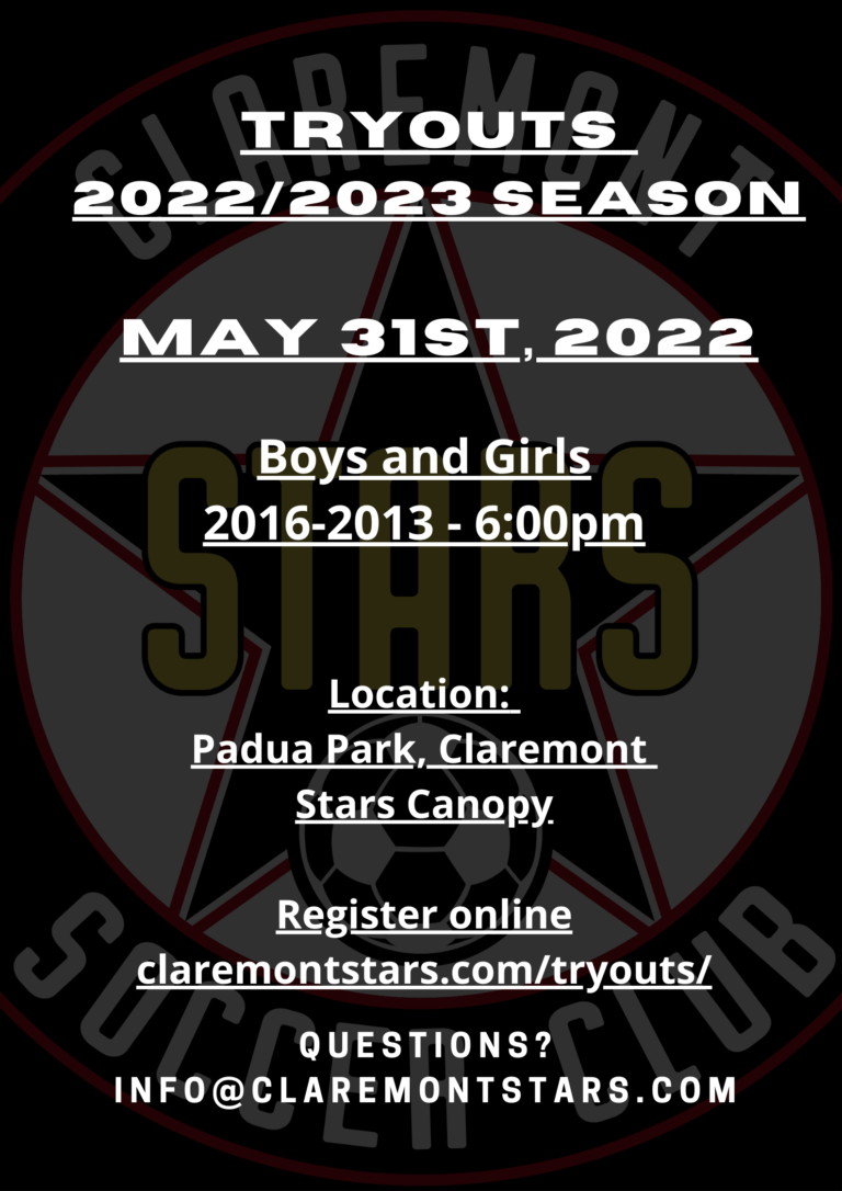 Tryouts – Claremont Stars Soccer Club